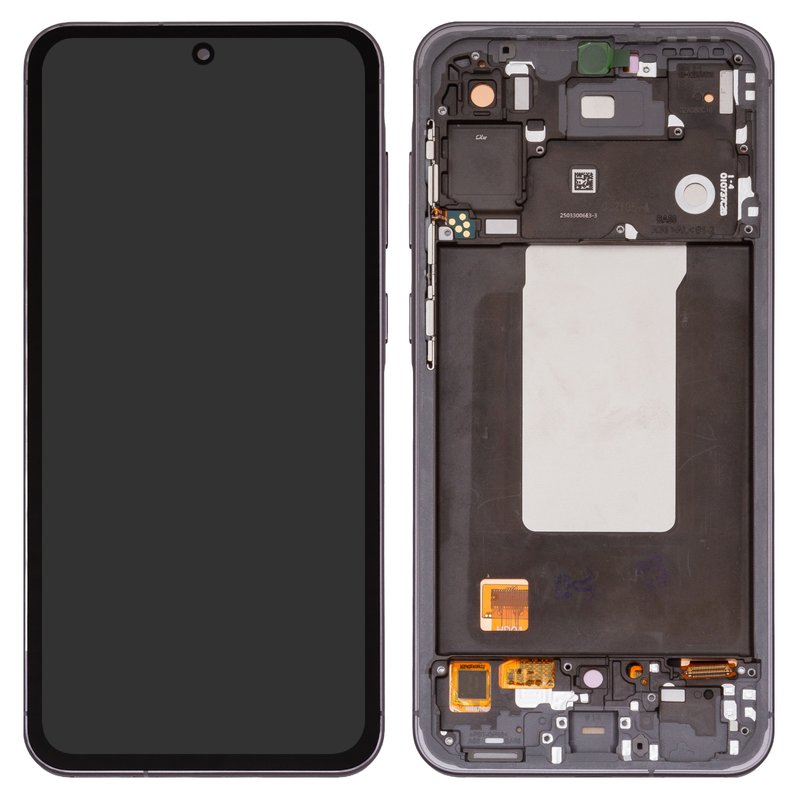 LCD compatible with Samsung A566 Galaxy A56, (black, with frame, High ...